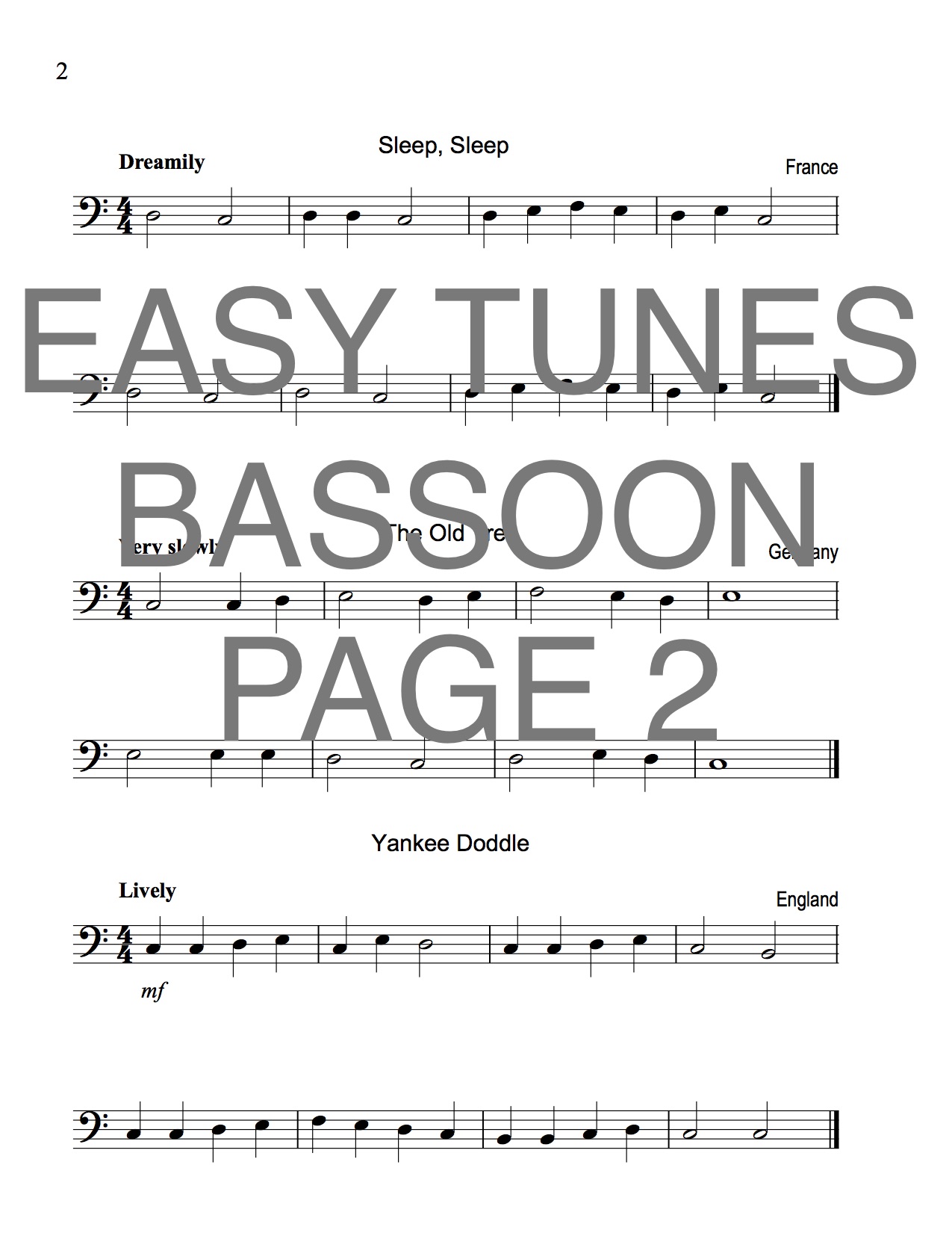 Easy Tunes from Around the World Bassoon Web Sample3 – Wild Music ...