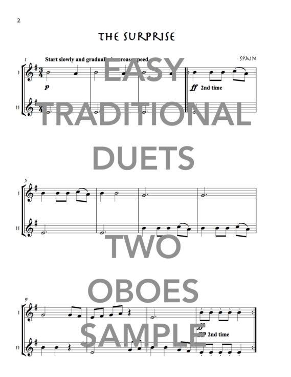 Easy Traditional Duets for Two Oboes – Wild Music Publications